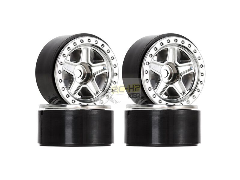 INJORA 1.0" 5-Spokes Plastic Beadlock Wheel Rims for 1/24 RC Crawlers ...