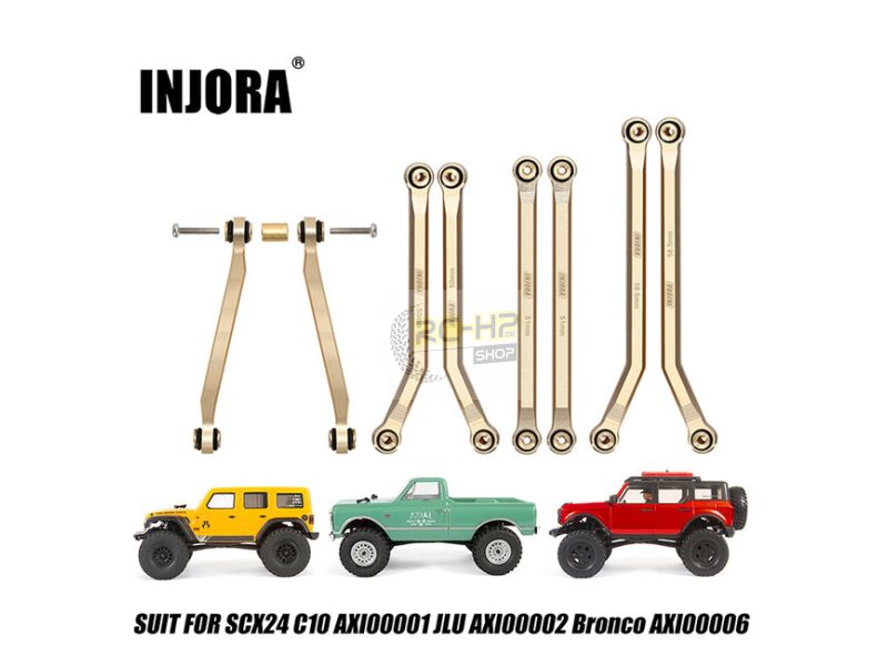 INJORA 8PCS 37g Heavy Brass High Clearance Chassis 4 Links Set for Axial SCX24 C10 Jeep Wrangler ...