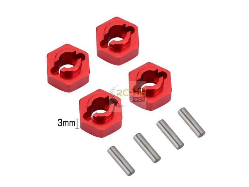 INJORA 7mm Aluminum Wheel Hex Hub Extenders for Axial SCX24 Red - Dlux ...