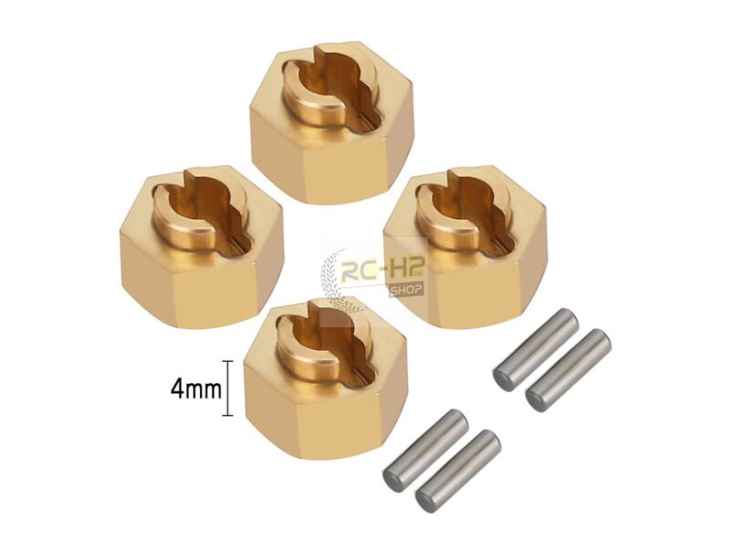 INJORA 7mm +1 Brass Wheel Hex Hub Extenders for Axial SCX24 - Dlux - In ...