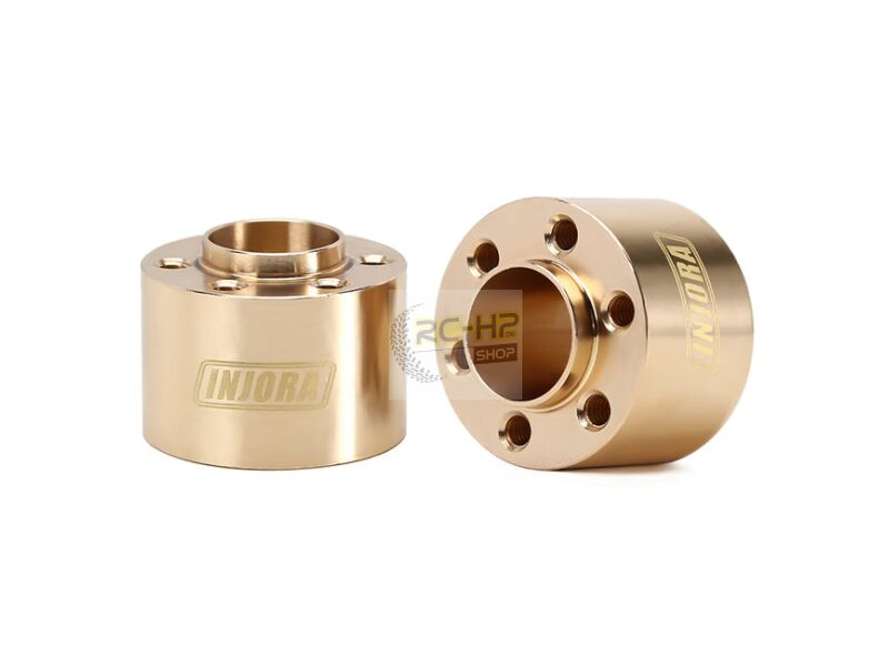 INJORA 12mm Heavy Brass Wheel Hex Hub Extenders Adapters for 1.9 2.2 Beadlock Wheel Rims 15mm ...