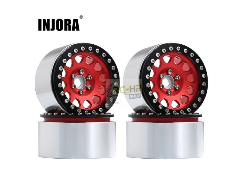 INJORA 4PCS 2.2" Aluminum Beadlock Wheel Rims for 1/10 RC Rock Crawler ...