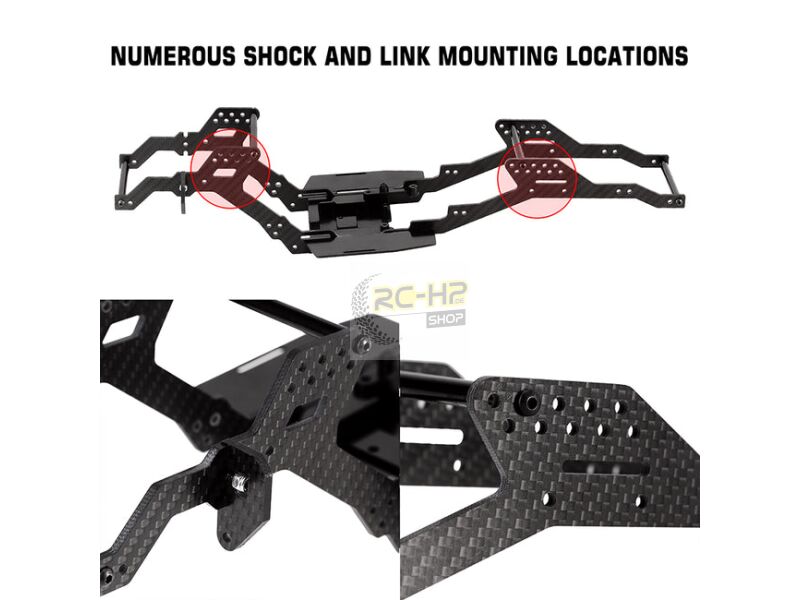 INJORA 313/324mm Wheelbase LCG Carbon Fiber Chassis Kit Frame Girder fo ...