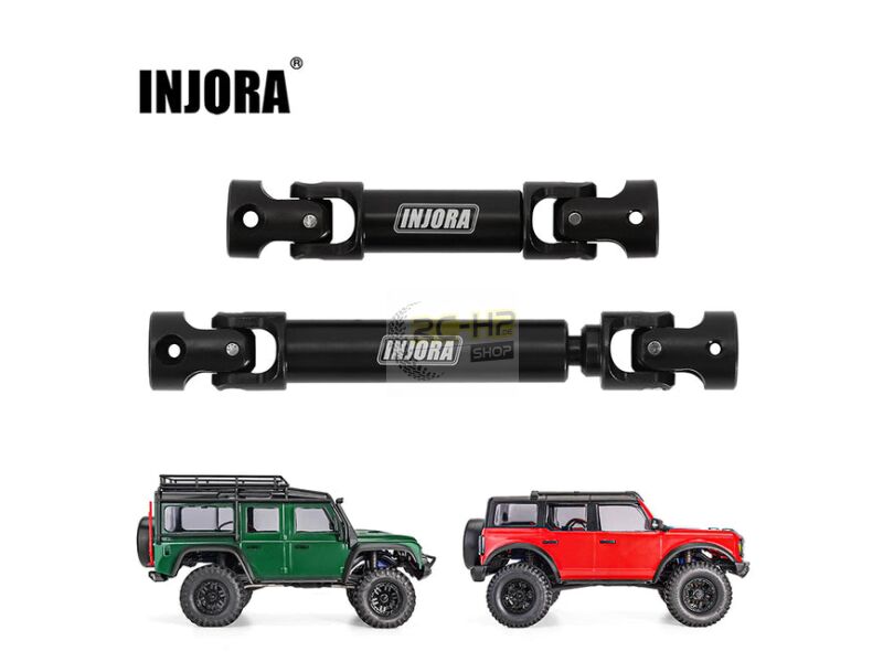 INJORA Black Hardened Steel Drive Shafts with D-shaped Holes for 1/18 TRX4M (4M-50BK) Black ...