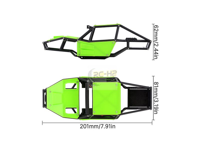 INJORA Rock Tarantula Nylon Buggy Body Chassis Kit For 1/18 TRX4M Green ...